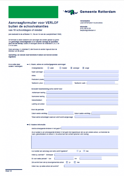 Verlof aanvragen | Eduard Van Beinum School Rotterdam